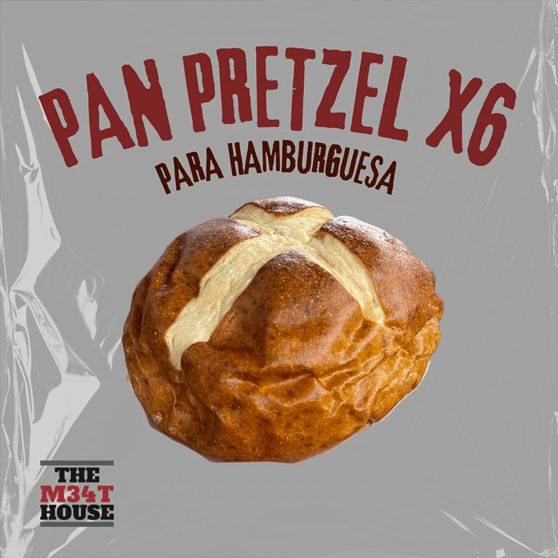 Pan Pretzel X6 - Tres Cuartos Meat House